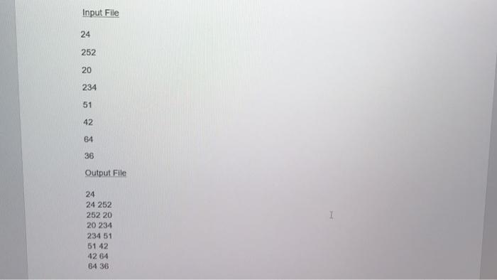 Solved FILE INPUT AND OUTPUT Just write the following code | Chegg.com