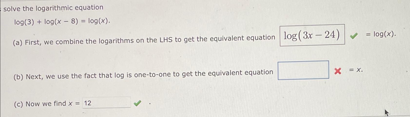 Solved solve the logarithmic | Chegg.com