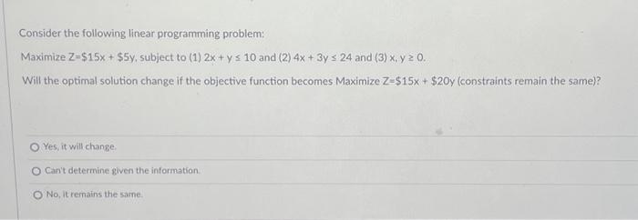 Consider the following linear programming problem: | Chegg.com