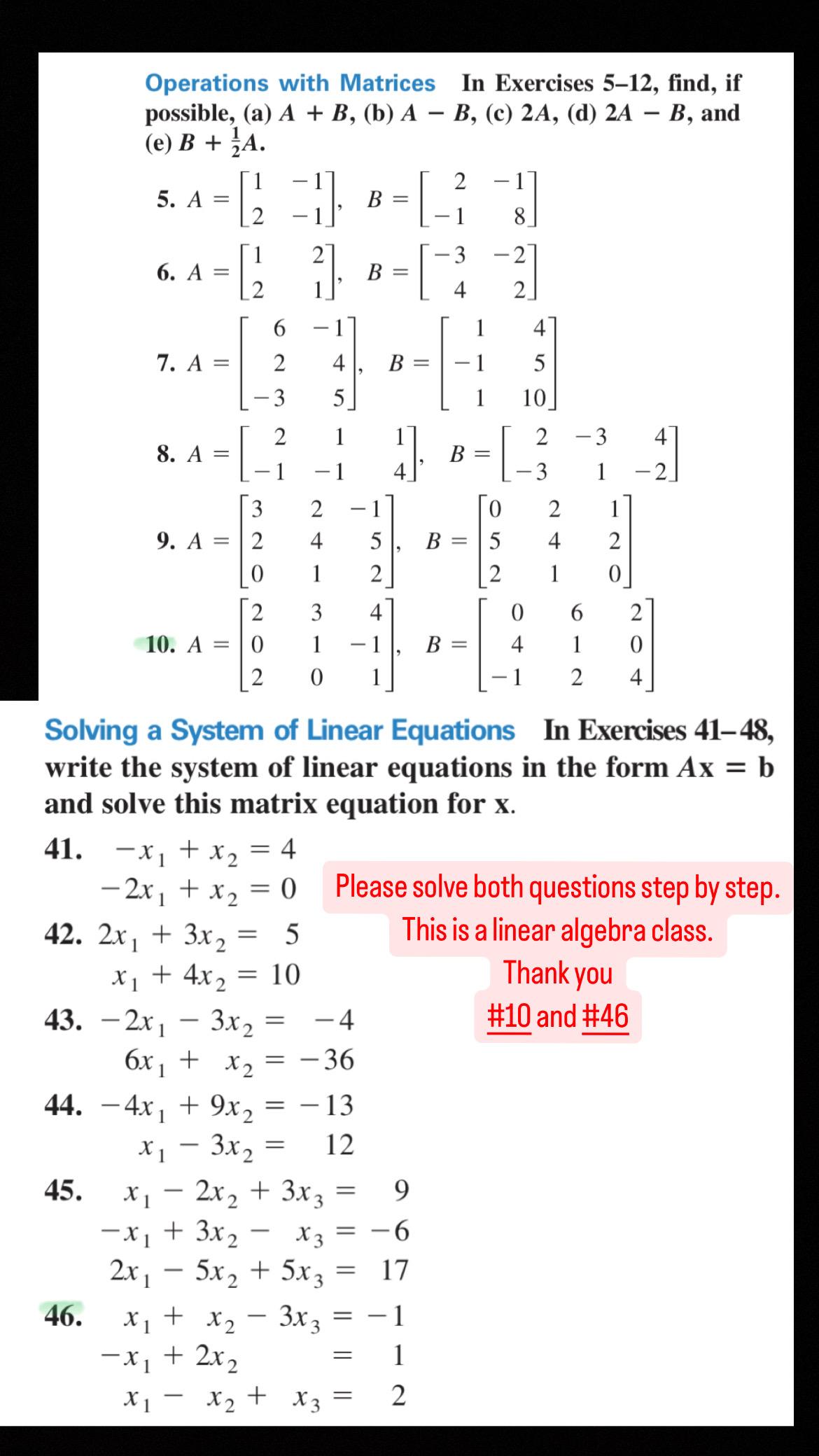 Solved Operations with Matrices In Exercises 5-12, ﻿find, if | Chegg.com