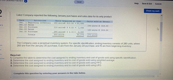 Solved calcune Swed Help Save & Exit Submit Check my work 2 | Chegg.com