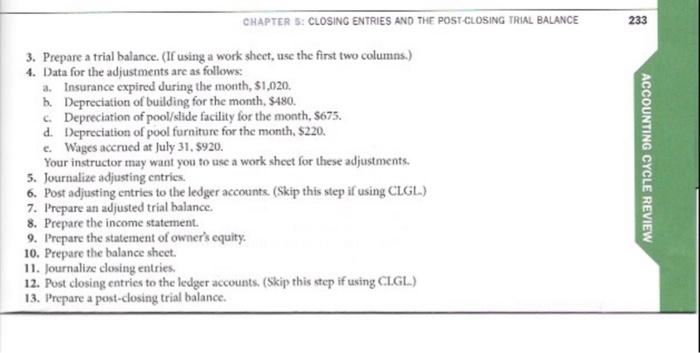 Solved Accounting Cycle Review: Problem A This problem is | Chegg.com