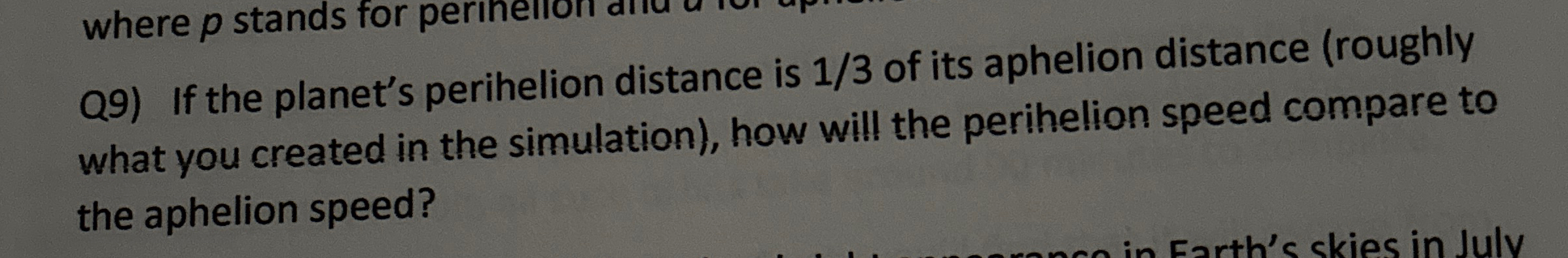 Solved If the planet's perihelion distance is 13 ﻿of its | Chegg.com