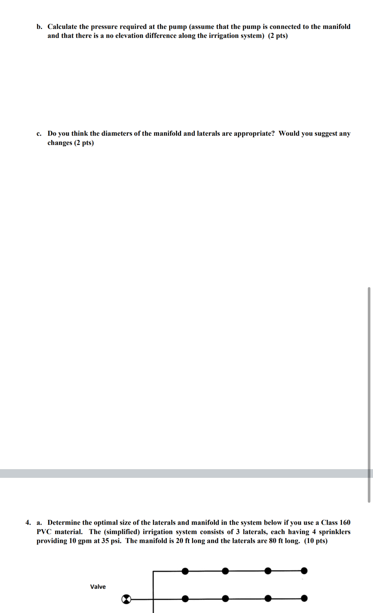Solved b. ﻿Calculate the pressure required at the pump | Chegg.com