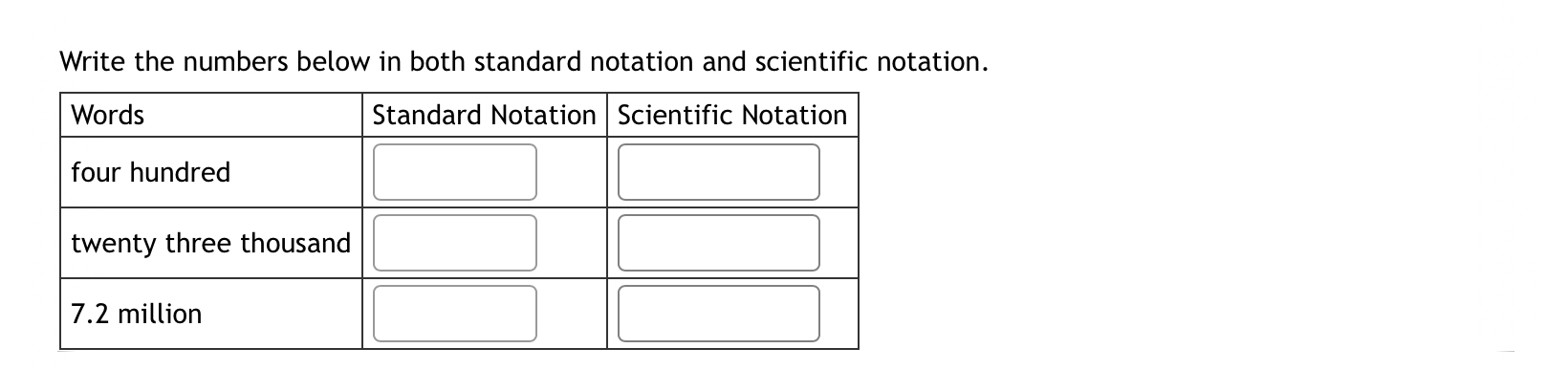 Solved Write the numbers below in both standard notation and | Chegg.com