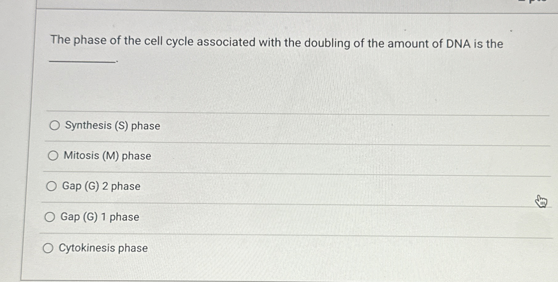 Solved The phase of the cell cycle associated with the | Chegg.com