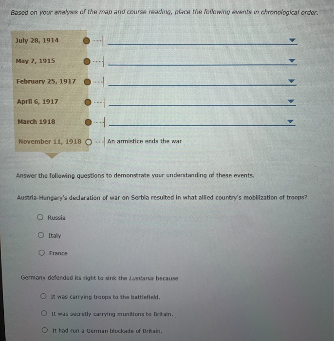 3. Map Activity: U.S. involvement in World War I | Chegg.com