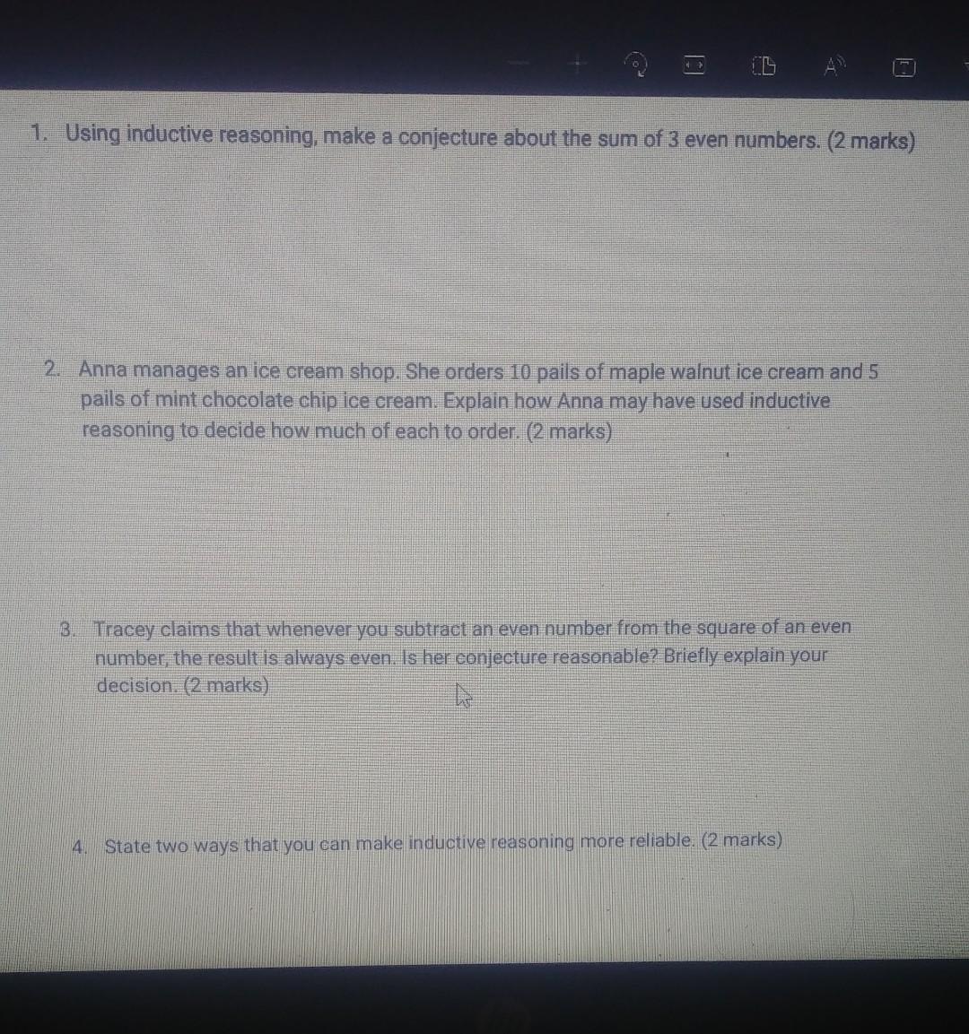 Solved 1. Using inductive reasoning, make a conjecture about | Chegg.com