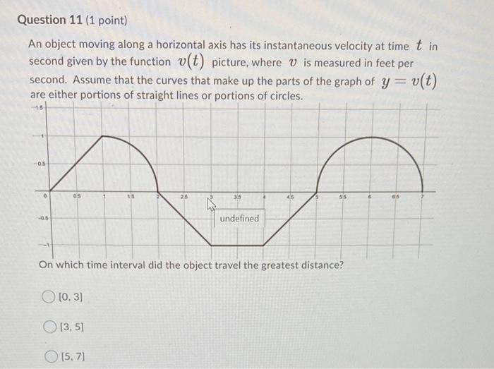 Solved Question 11 1 Point An Object Moving Along A