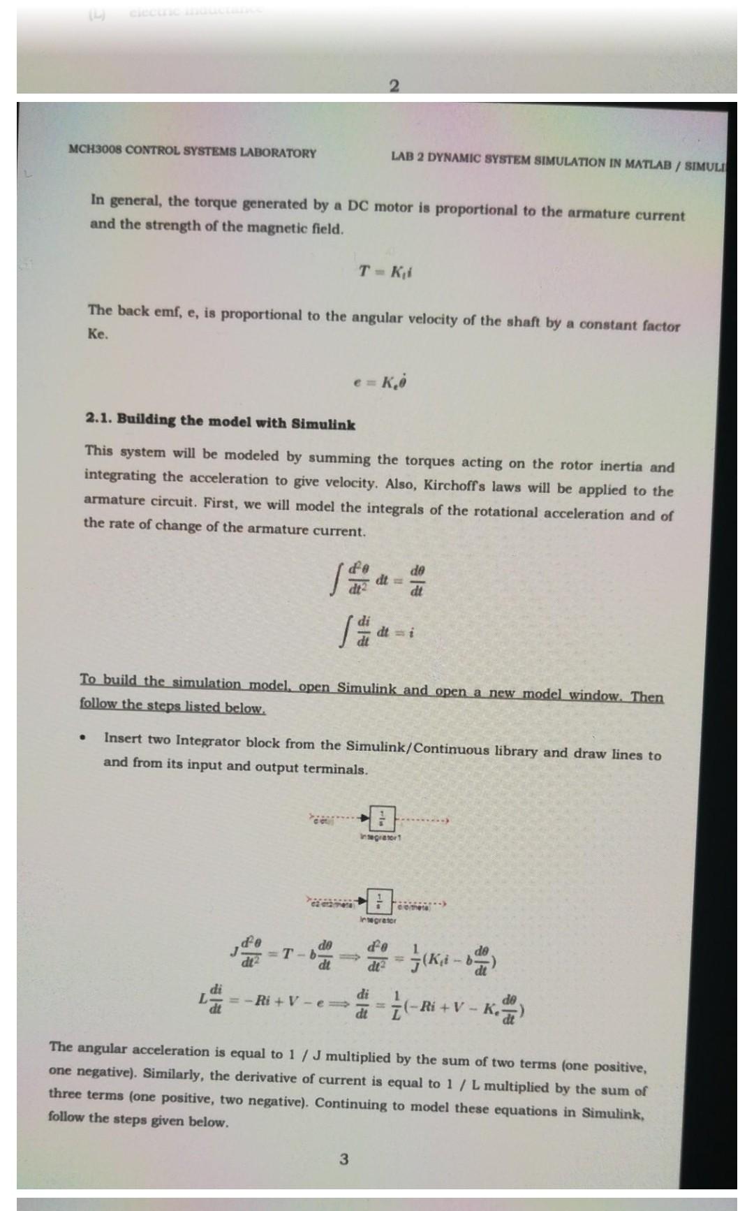 Solved 2 2 Open Loop Response By Selecting Configuration