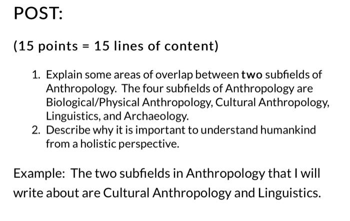 (15 points =15 lines of content) 1. Explain some | Chegg.com