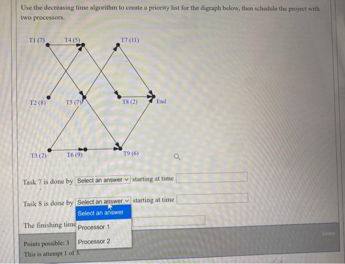 Solved Use the decreasing time algorithm to create a | Chegg.com