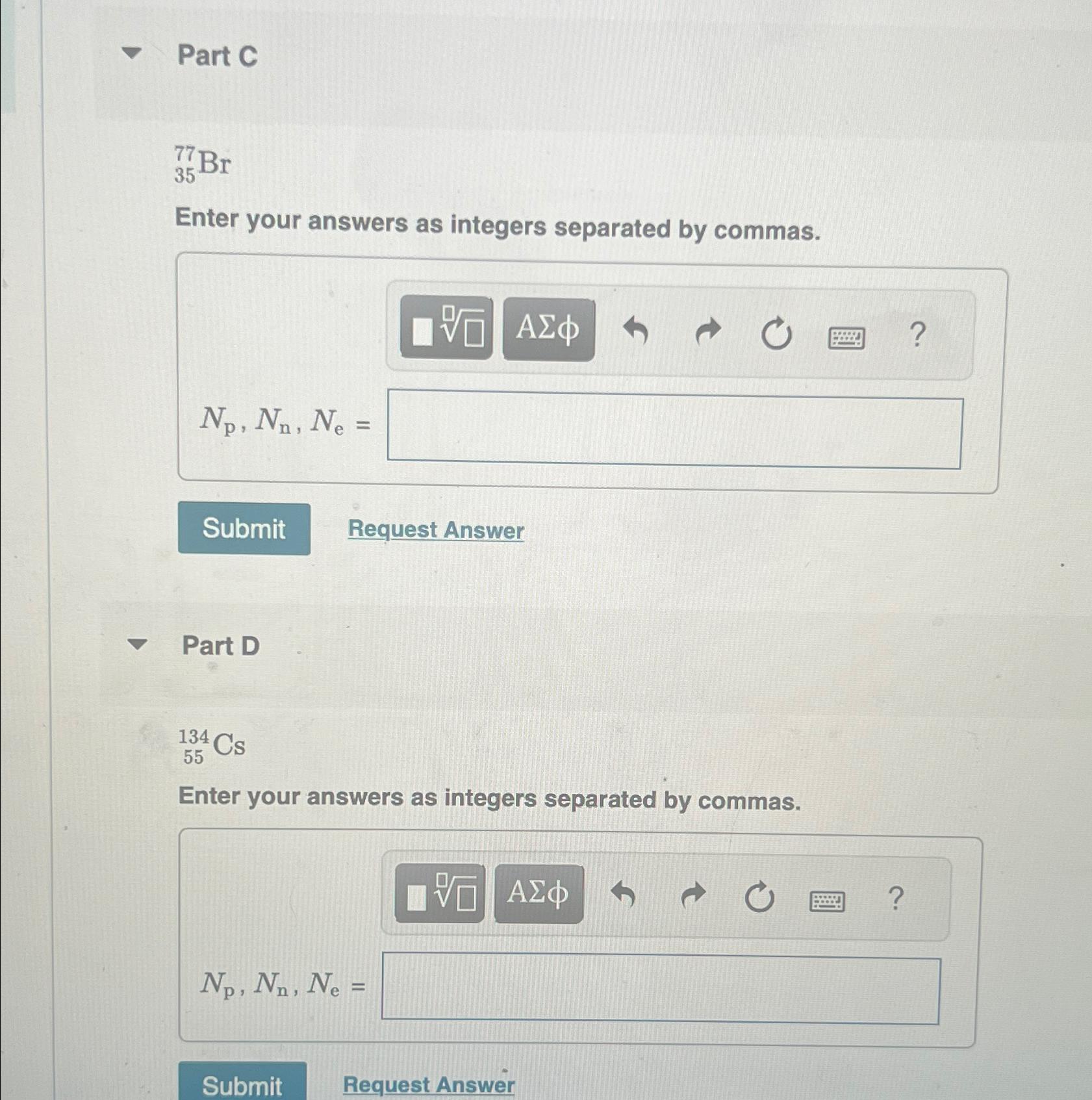 Solved Part C?3577BrEnter your answers as integers separated | Chegg.com