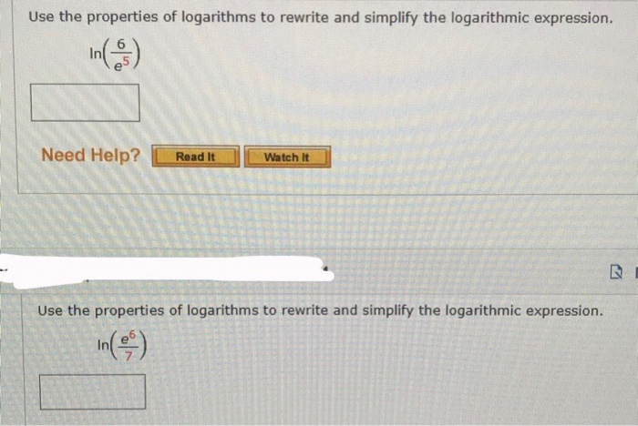 Solved Use the properties of logarithms to rewrite and | Chegg.com