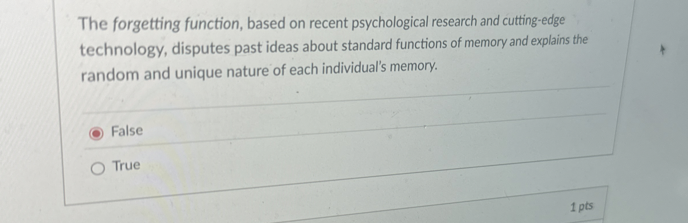 Solved The forgetting function, based on recent | Chegg.com
