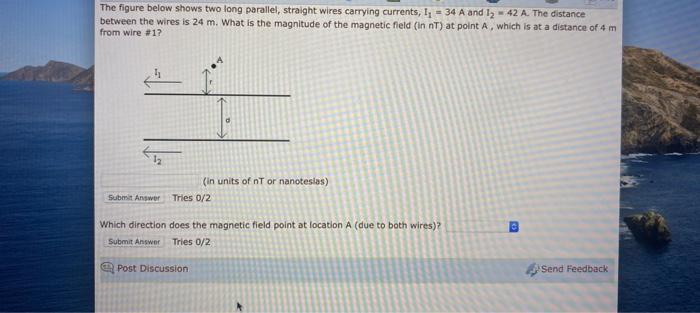 Solved The figure below shows two long parallel, straight | Chegg.com
