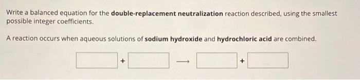 Solved Write a balanced equation for the double-replacement | Chegg.com