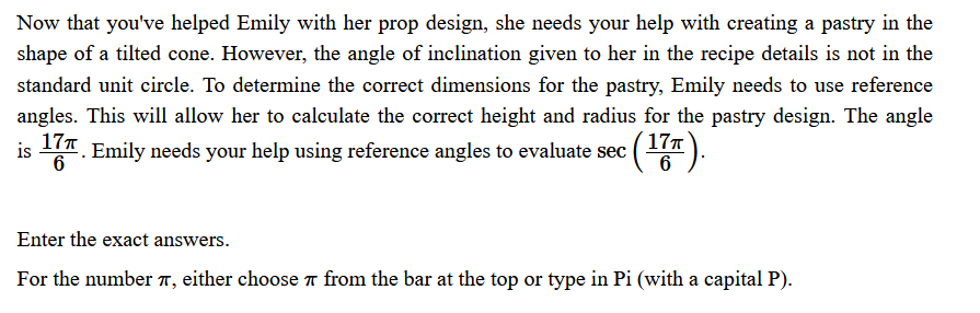 Solved Now that you've helped Emily with her prop design, | Chegg.com