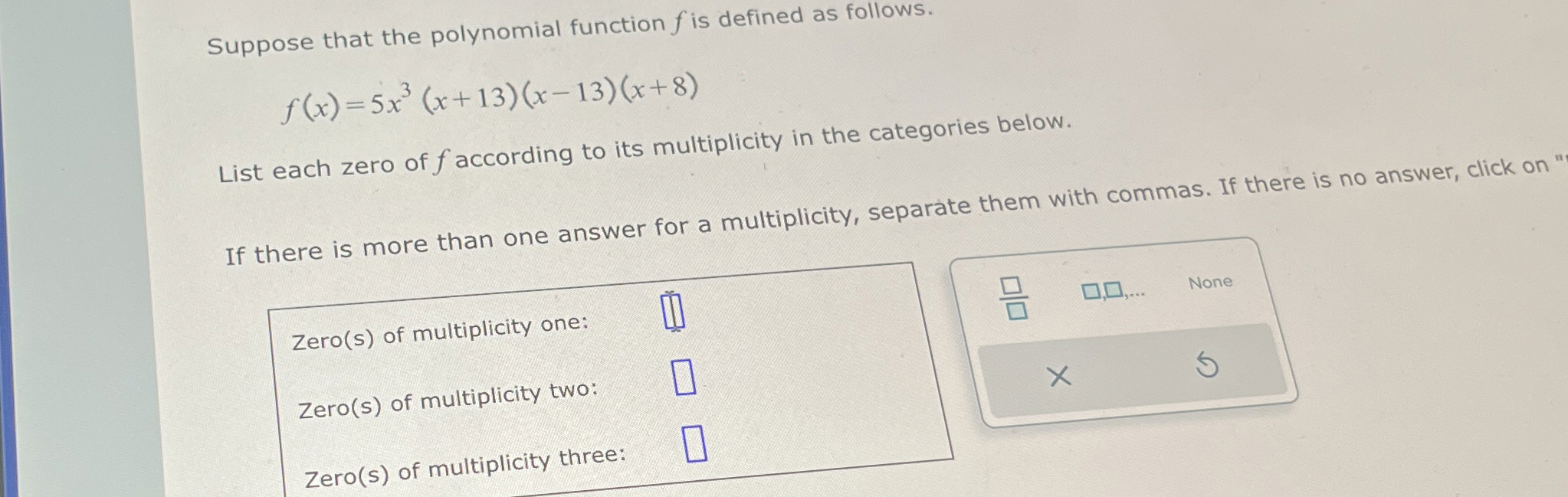 Solved Suppose that the polynomial function f ﻿is defined as | Chegg.com