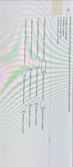 Solved Determine whether each of the following variables | Chegg.com