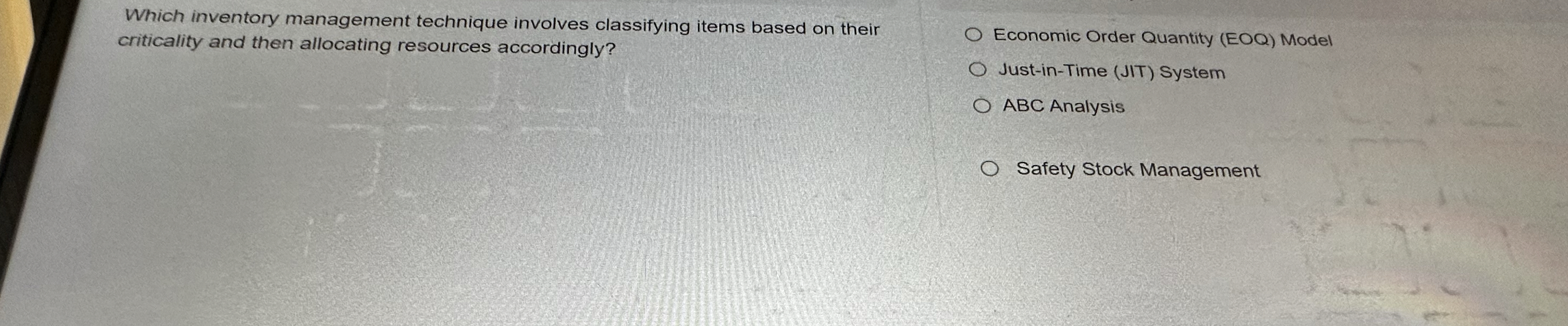 Solved Which inventory management technique involves | Chegg.com