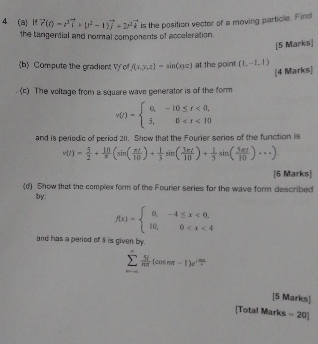 Solved (c) The voltage from a square wave generator is of | Chegg.com