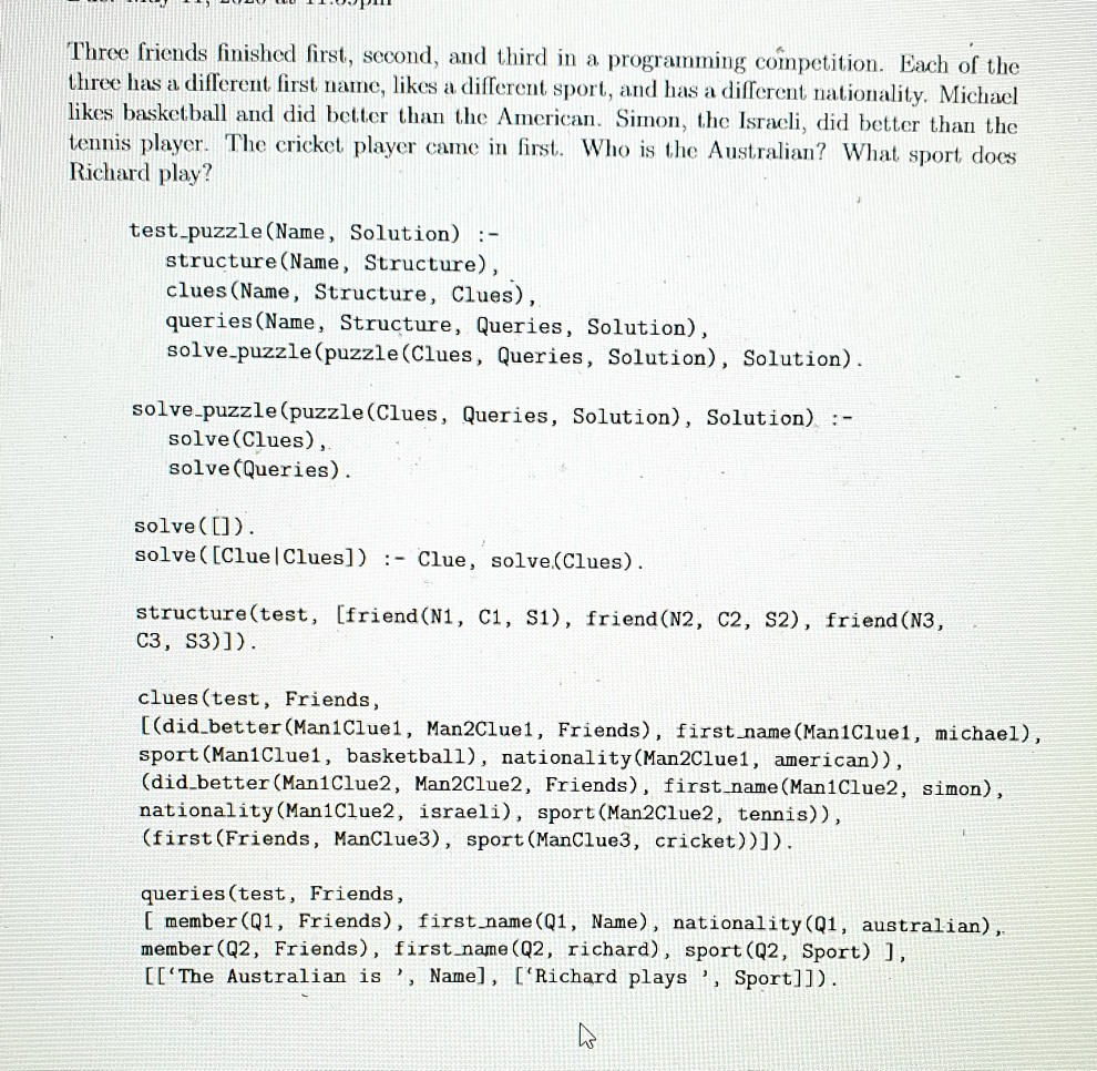 Solved I need help with my prolog homework for my | Chegg.com