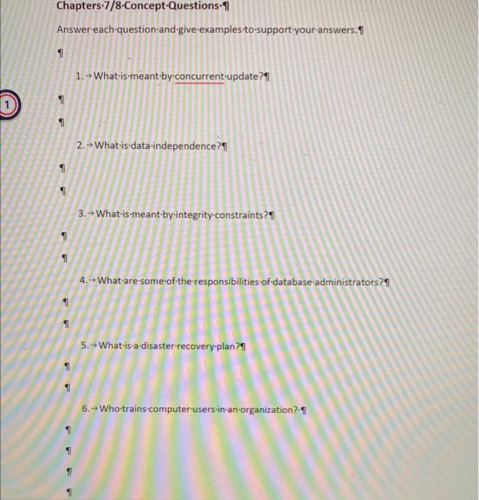 Solved Chapters.7/8-Concept-Questions-9 ๆ 1. → What ⋅ is ⋅ | Chegg.com