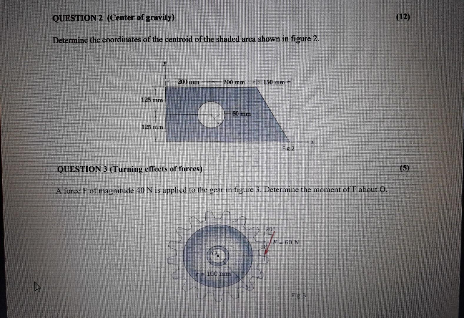 Solved QUESTION 1 (Equilibrium of forces) (10) A string | Chegg.com