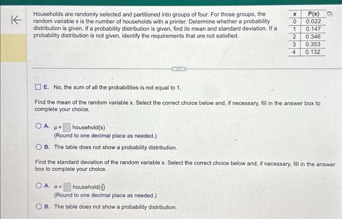 Solved Households are randomly selected and partitioned into | Chegg.com