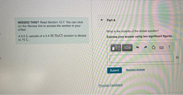 Solved Part A MISSED THIS? Read Section 13.7. You can click | Chegg.com