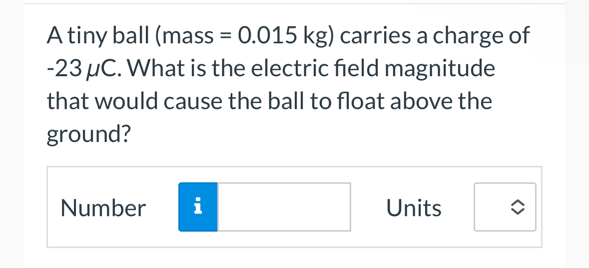 Solved A tiny ball (mass =0.015kg ) ﻿carries a charge of | Chegg.com