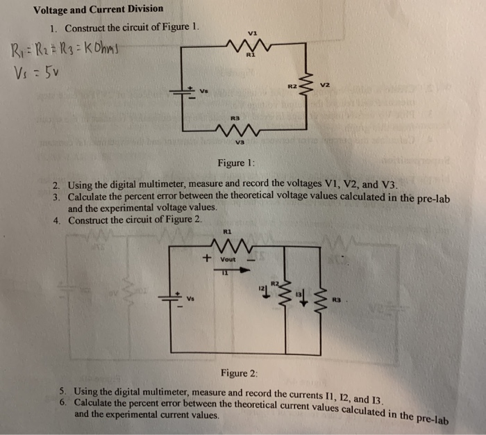 Solved (1) Calculate the theoretical values of V1, V2, and | Chegg.com