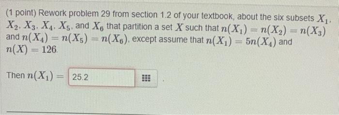 (1 point) Rework problem 29 from section 1.2 of your | Chegg.com