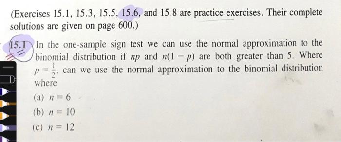 Solved (Exercises 15.1, 15.3, 15.5, 15.6, and 15.8 are | Chegg.com