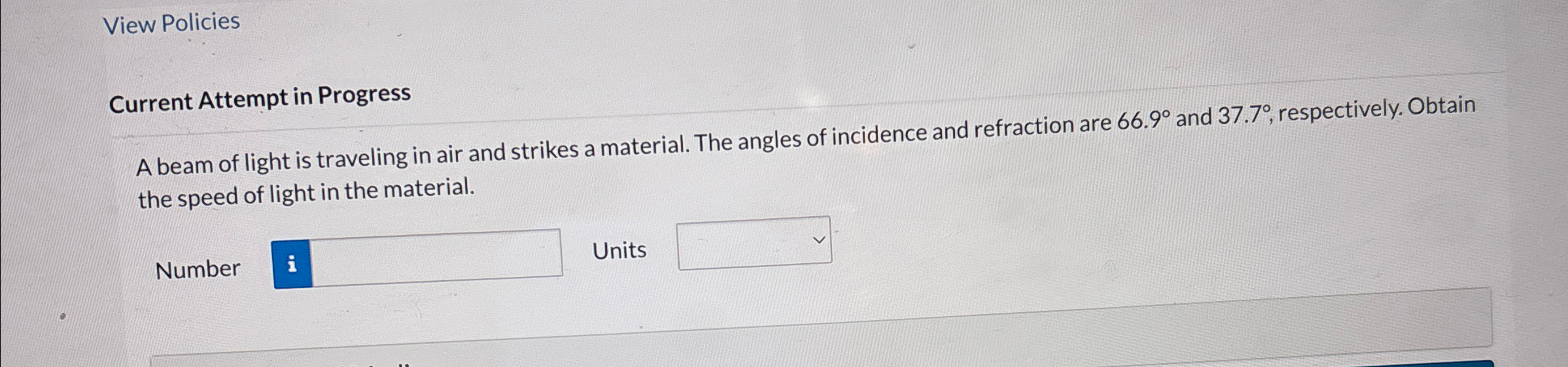 Solved View PoliciesCurrent Attempt in ProgressA beam of | Chegg.com