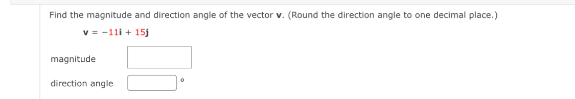 Solved Find the magnitude and direction angle of the vector | Chegg.com