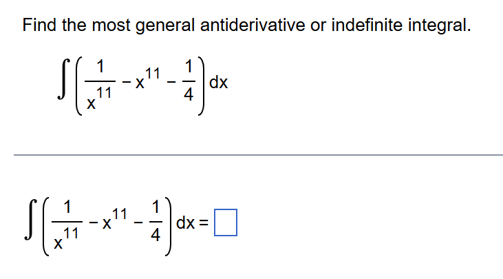 Solved Find the most general antiderivative or ﻿indefinite | Chegg.com