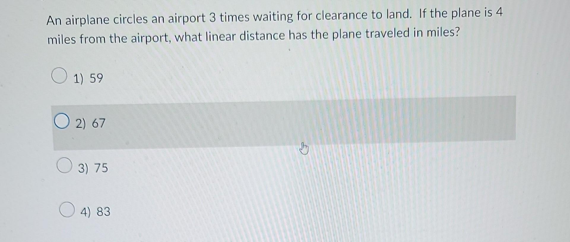 Solved An airplane circles an airport 3 times waiting for | Chegg.com