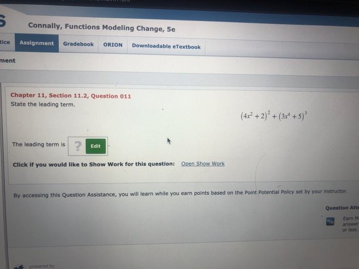 Solved Connally, Functions Modeling Change, 5e tice | Chegg.com