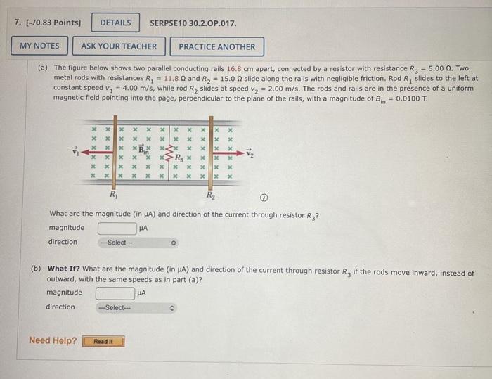 Solved (a) The figure below shows two parallel conducting | Chegg.com