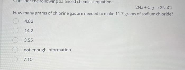 Solved Consider the following balanced chemical equation: | Chegg.com
