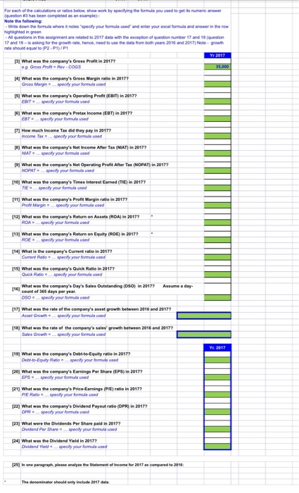 Solved Instructions A) Calculate the total Current Assets, | Chegg.com