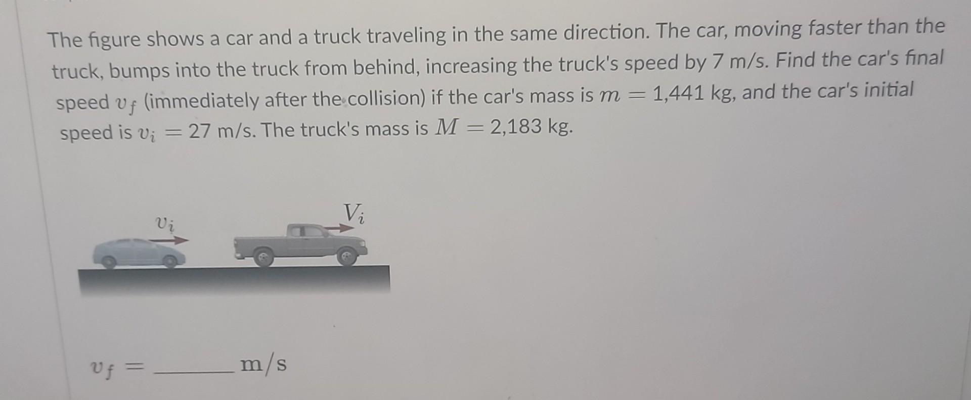 Solved The figure shows a car and a truck traveling in the | Chegg.com