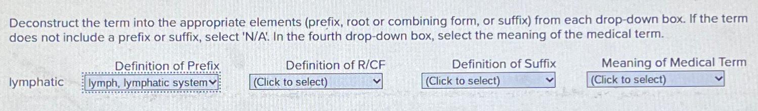Solved Deconstruct the term into the appropriate elements | Chegg.com