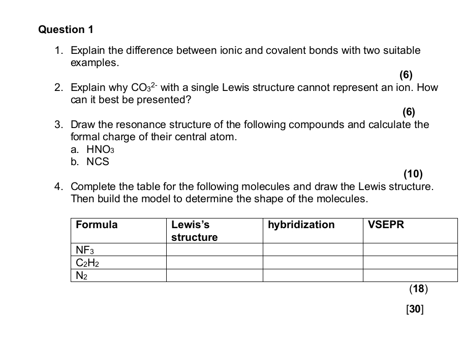 Solved Question 1Explain the difference between ionic and | Chegg.com