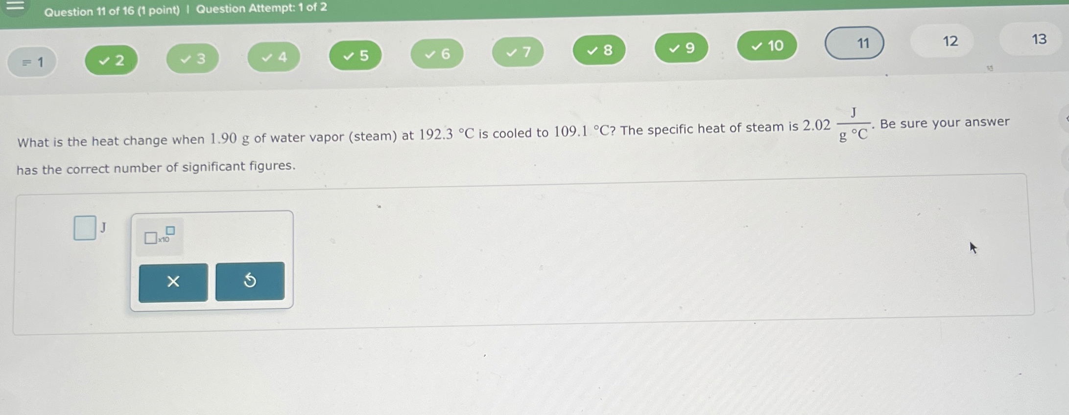 Solved Question 11 ﻿of 16 ( 1 ﻿point) | ﻿Question Attempt: 1 | Chegg.com