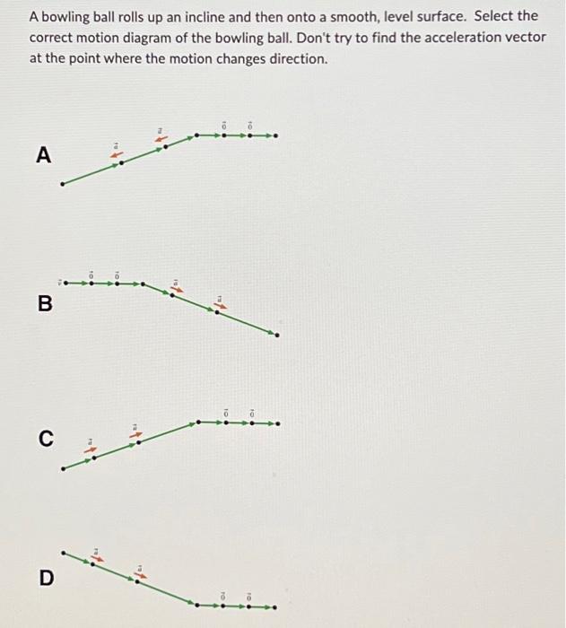 Solved A bowling ball rolls up an incline and then onto a | Chegg.com
