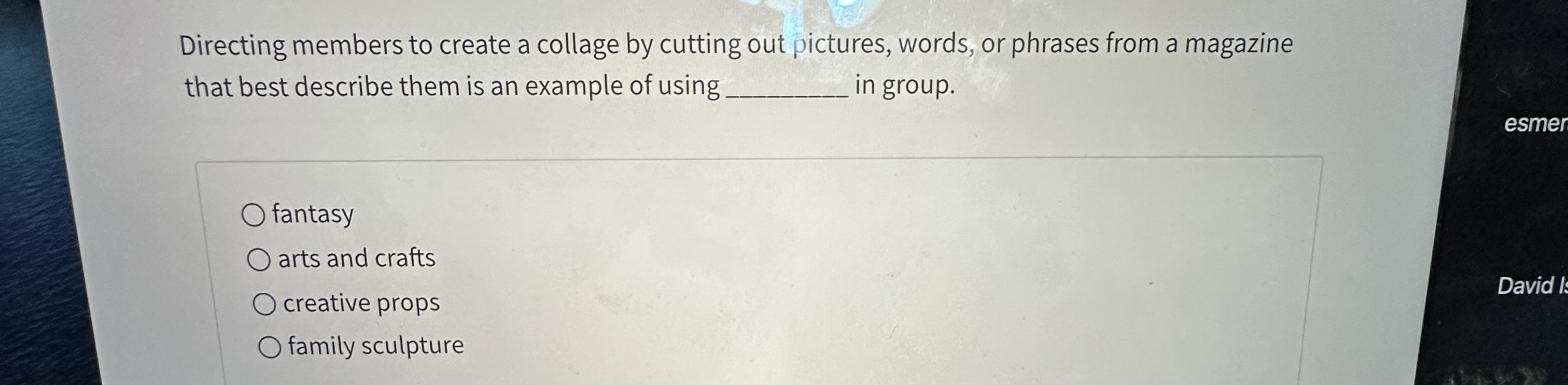 Solved Directing members to create a collage by cutting out | Chegg.com