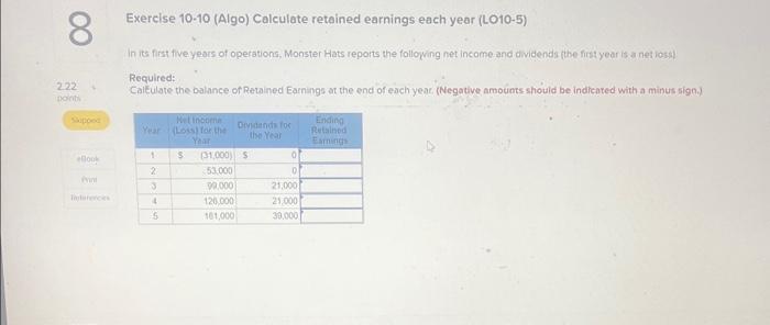 Solved Exercise 10−10( Algo) Calculate retained earnings | Chegg.com